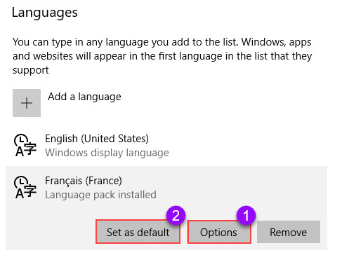 Comment mettre Windows 10 en français