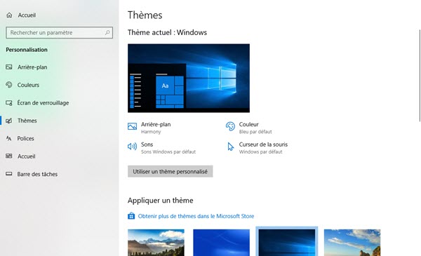 Comment installer de nouveaux thèmes sur Windows 10