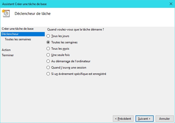 Comment créer une tâche simple avec le planificateur de Windows 10