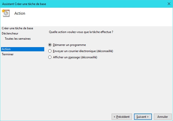 Comment créer une tâche simple avec le planificateur de Windows 10
